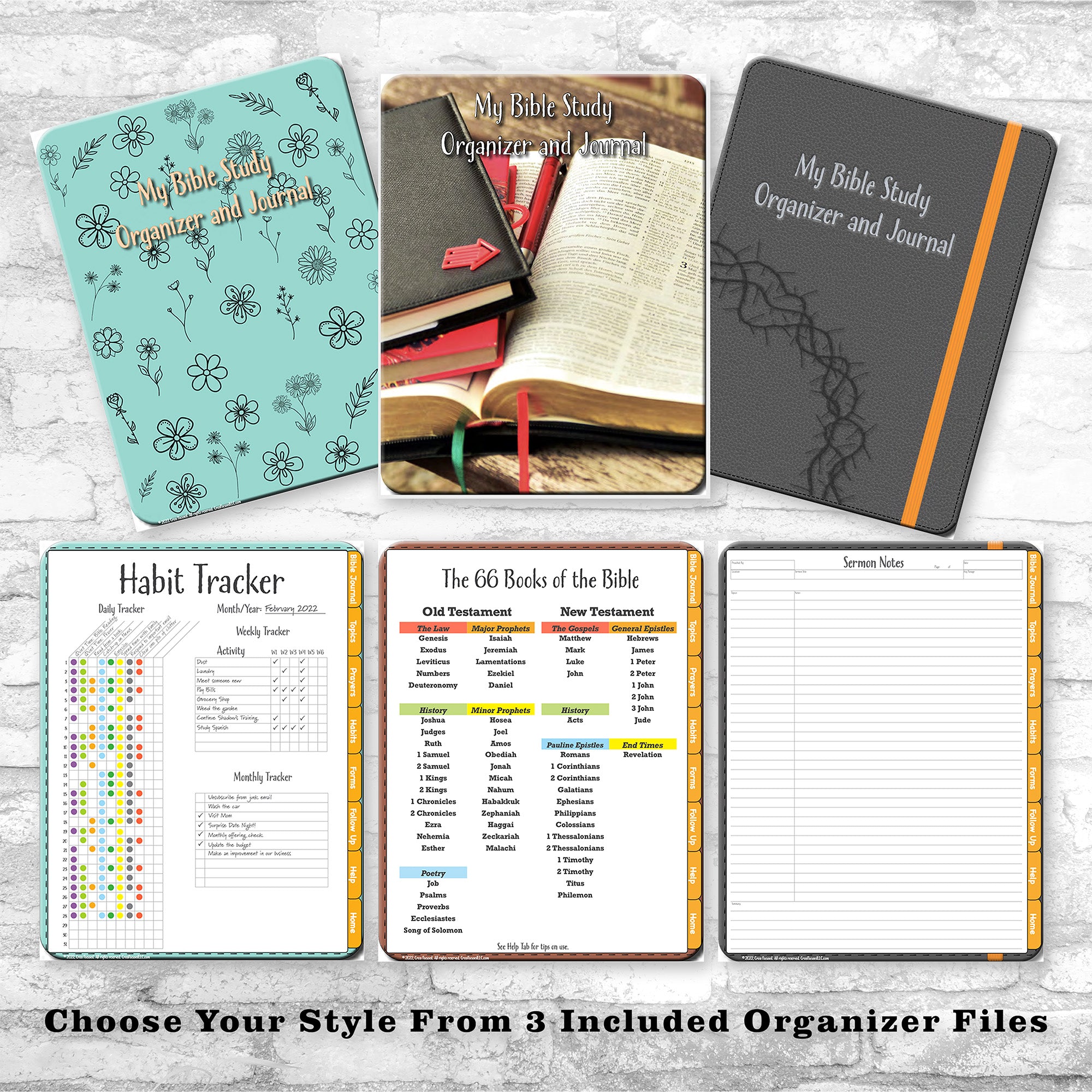 Bible Study Organizer Digital Download - Three Versions In One! – Cross ...